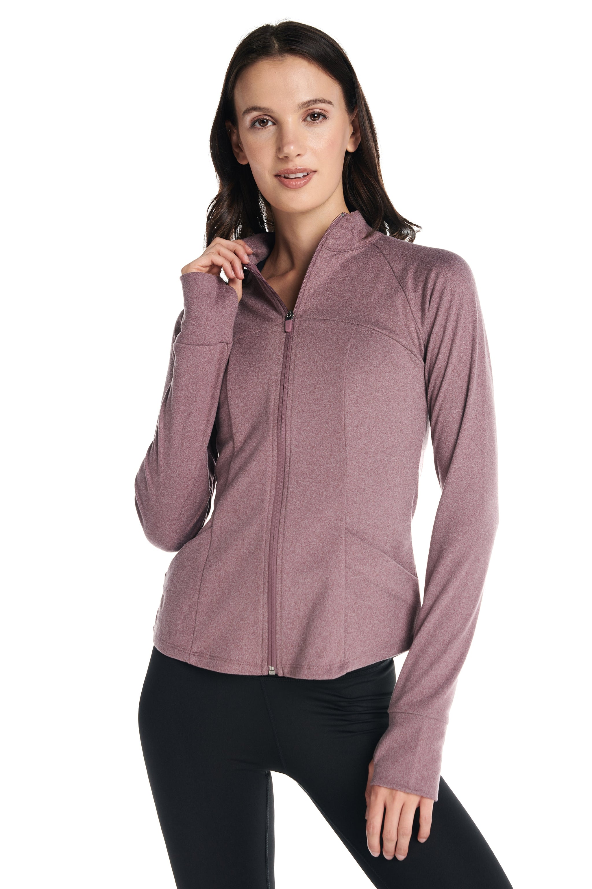 Kyodan Womens Aspen Sporty Zip Up Long-Sleeve Sweater